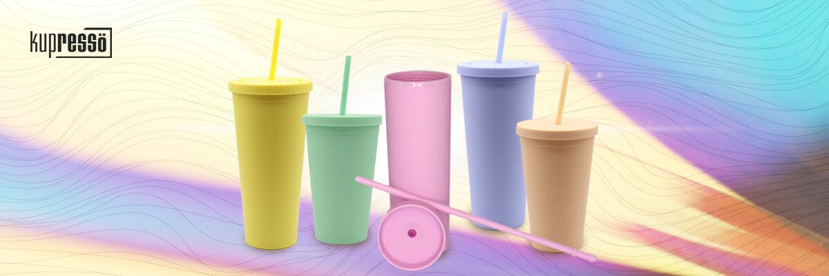 Buy Double Wall Clear Acrylic Drinkware Tumbler With Straw at Kupresso