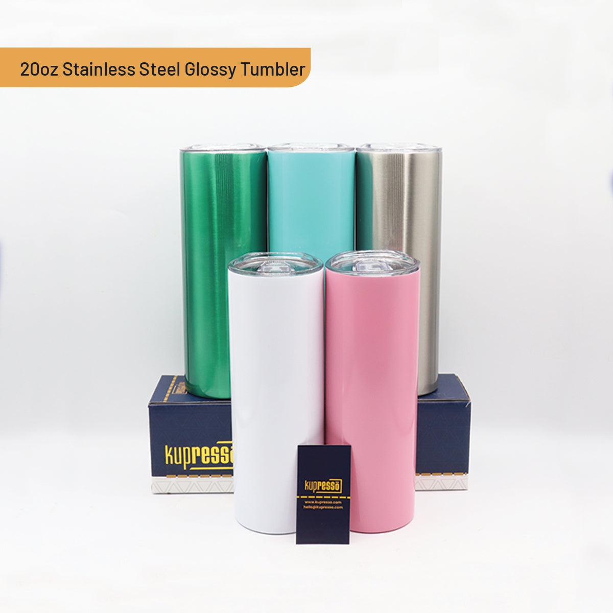 20oz Stainless Steel Glossy Tumbler – Kupresso